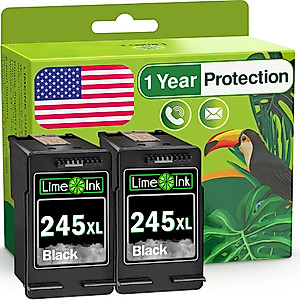 Limeink Remanufactured Ink Cartridges Replacement for PG-245XL High Yield for Pixma iP2820 MG2420 MG2520 MG2920 MG2924 MG2922 MX492 Shows Accurate Ink Level (2 Black)