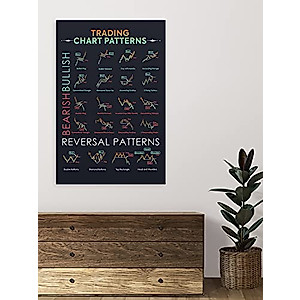 Candlestick Pattern Poster for Trader - Stock Market, Forex Trading Charts - Wall Street Artwork Home Office Decor - 16x24 Inches (No Frame)