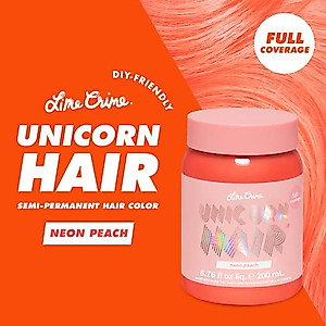Lime Crime Unicorn Semi-Permanent Hair Color, Neon Peach, 200 ml,816652020101