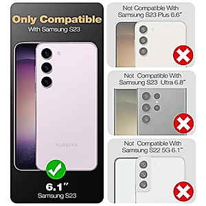 Dexnor Full Body Case for Samsung Galaxy S23 5G/6.1 inches, [Extra Front Frame] Heavy Duty Military Grade Protection Built-in Screen Protector and Kickstand for Galaxy S23 5G,Black