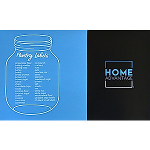 Home Advantage Pre-Printed Pantry Labels for Kitchen Organization (Black)
