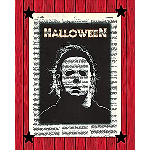 Halloween Michael Myers Boogeyman Classic Horror Movie Poster Haddonfield Killer Dictionary Art Print 8x10(UNFRAMED)