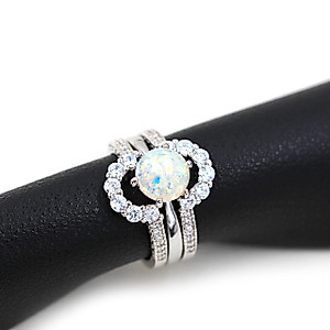 Uloveido 925 Sterling Silver Cubic Zirconia Pave Oval-Shaped Ring Guard Enhancer for Solitaire Wedding Promise Rings Y2470 (Size 9)