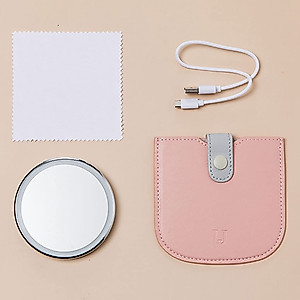 DYPASA Vanity Mirror LED Makeup Mirror with Fill Light Makeup Mirror Portable Folding Handheld Small Mirror Beauty Mirror Bedroom HD Makeup Mirror Household Cosmetic Mirror