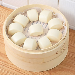 10 Pcs Silicone Steamer Mesh Mat 7 Inch Round Silicone Steamer Liners Mat Reusable Bun Steamer Pad Non-Stick Dim Sum Mesh for Home Kitchen, Bamboo Steamer, Restaurant, Dumplings, Pastry