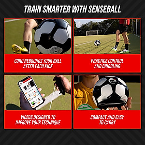 SenseBall Soccer Ball | Training Equipment for Kids | Improve Skills & Control with 50 Exercise Videos & Personal Soccer Coach App