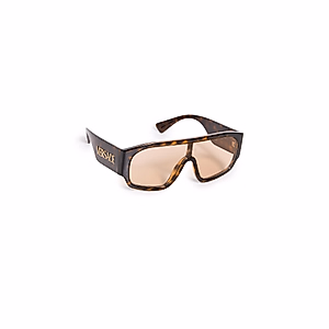 Versace VE 4439 108/73 Havana Plastic Shield Sunglasses Brown Lens
