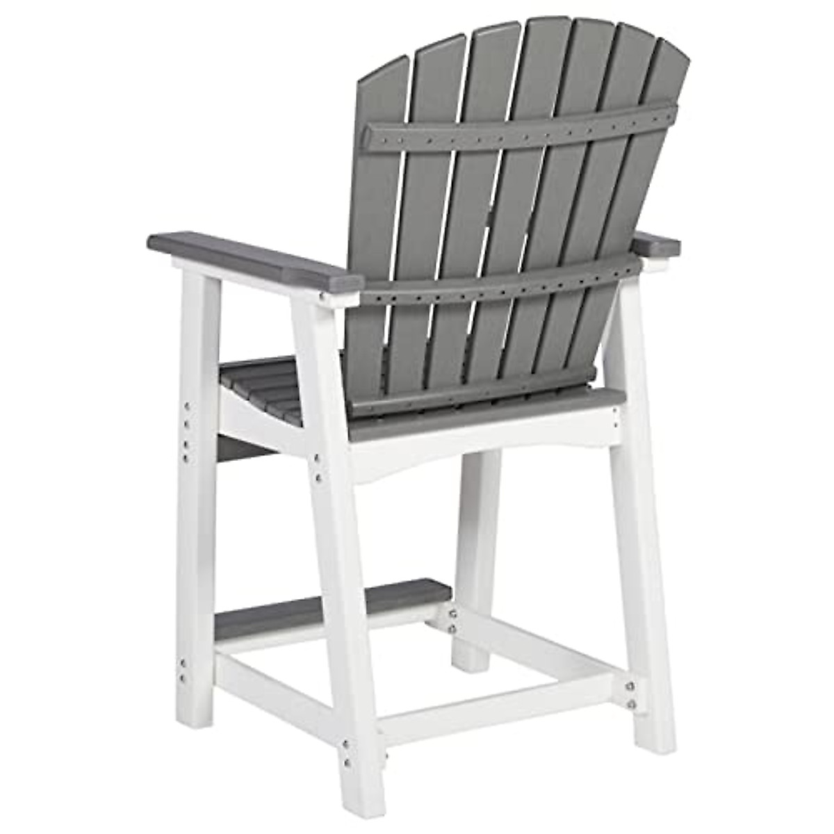 Signature Design by Ashley Outdoor Transville HDPE Patio Barstool, 2 Count, Gray