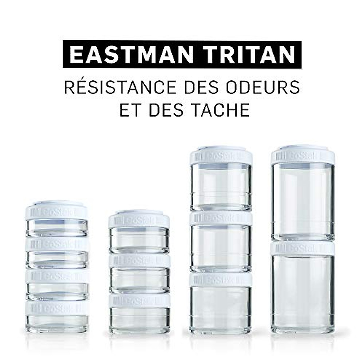 BlenderBottle GO STAK Blender Bottle, 100cc 3-Pak, White