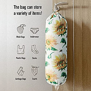 Plastic Bag Holder Trash Bags Organizer 2Pcs, Wall Mount Grocery Garbage Bag Storage Carrier Dispenser for Home Kitchen Decor