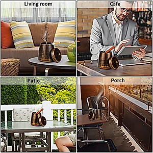 Outdoor Ashtrays for Patio with Lid, Outdoor Ash Tray Sets for Cigarettes Outdoor Stainless Steel Ashtray with Lid for Outside, Ashtray Odorless Windproof Metal Covers Tabletop Iron, Large