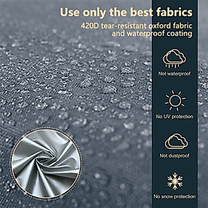 TORUTA Papasan Chair Covers 52" 420D durable waterproof material Patio Outdoor Furniture Wicker Saucer Rocking Swivel Chair Slip Covers Protection-Grey