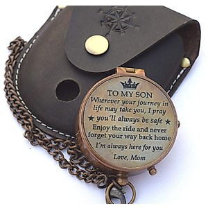 Mom to Son Compass – to My Son Love Mom – Mother to Son Gifts - Graduation Day Gifts for Son - Son Birthday Gifts - Confirmation Gifts for Son
