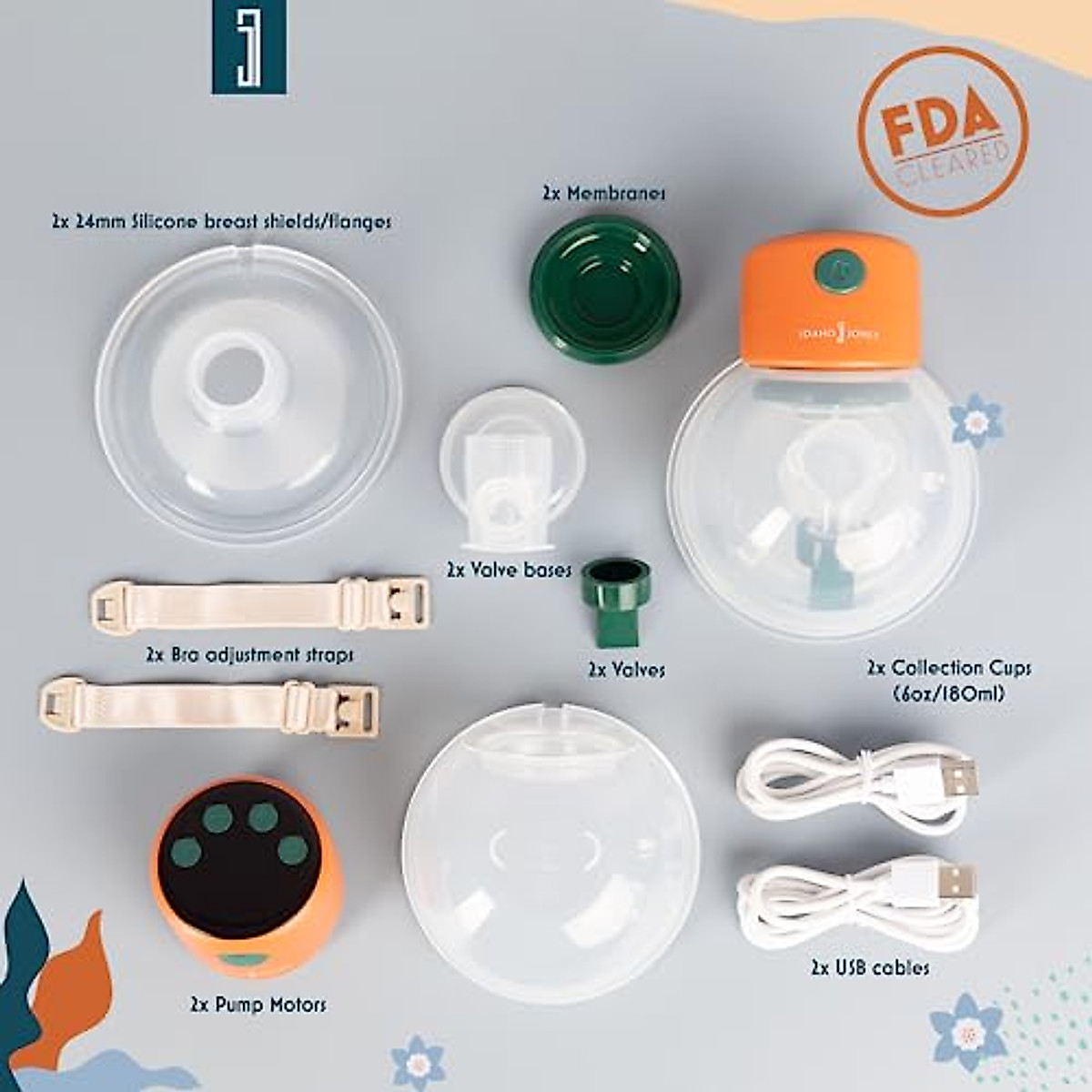 Wearable Breast Pump by Idaho Jones - Pump-A-Wear - Double, Hands Free, Cordless, in-Bra Electric Breast Pump, Silicone Flanges, Elvie, Willow and Momcozy Alternative - FDA Registered