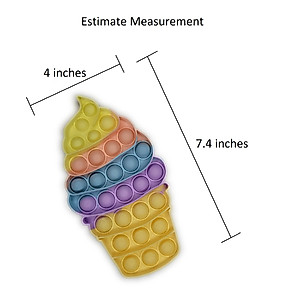 A Plus Formula Pop It Toy - Push Bubble Fidget - Sensory Silicone Stress Reliever - Autism Special Needs - Game Toys - for Toddlers, Kids, Children, Adults (Ice Cream Cone Soft)