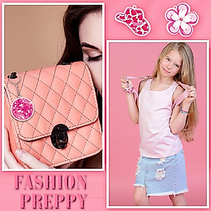 12 Pcs Preppy Smile Key Chain Acrylic Smile Face Keychain Happy Face Aesthetic Preppy Keychain for Backpack Cute Women's Keyrings and Keychains for Girls Purse Pink Accessories Charm, 12 Designs