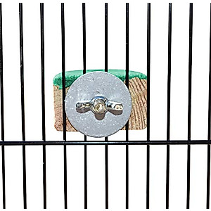 2 Pack - Bird Cage Perch Stand - Beak and Foot Grinding Platform - All Natural Materials - Parakeets, Cockatiels, Canaries, Finches, Conures, Lories, and Budgies - Hamsters and Gerbils (Wood Perch)