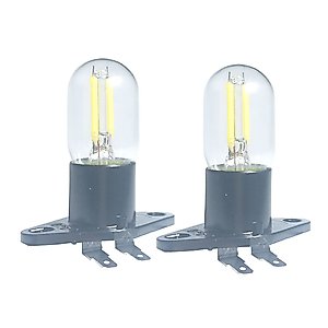 QLEE Led Filament Light 1.5w Z187 Microwave Bulb 125v 20w Equivalent Incandescent Lamps for Galanz Refrigerator Microwave Oven Electrical Range Hood Indicator Light (2 PACK, Z187 BASE,5000K)