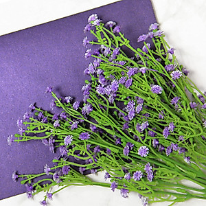 FONBAY 7 PCS Babys Breath Fake Flowers, Artificial Gypsophila for Wedding Party Decoration Bouquets DIY Flower Arrangement Home Decor Garden (Purple)