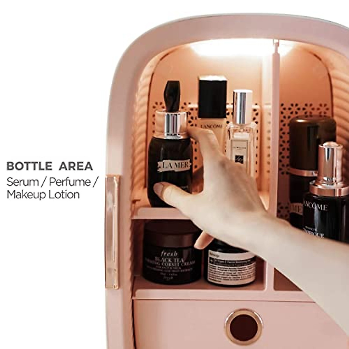 CAYNEL Beauty Mini Fridge 12Liter Smart breathing light display for Skincare& Cosmetics,Breast Milk,Portable Compact Personal Makeup Fridge 100% Freon-Free…