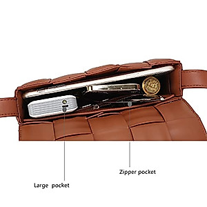 MKF Collection Woven Crossbody bag for women, Vegan Leather Designer Braided Shoulder bag messenger Purse