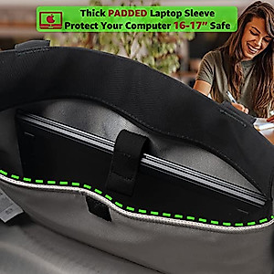 ECOMANNER Large Tote Bag for Women Work Teacher Heavy Duty Womens Travel Tote Handbags for Laptop (Black, Large)