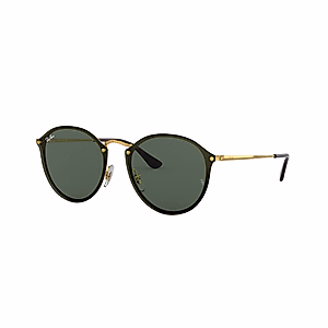 Ray-Ban RB3574N Blaze Round Sunglasses, Gold/Dark Green, 59 mm