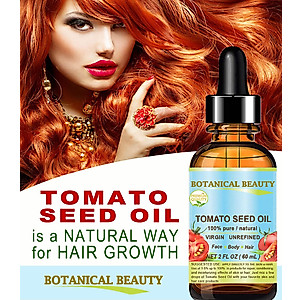 TOMATO SEED OIL 100% Pure Natural Virgin Unrefined Cold-pressed Carrier Oil 0.5 Fl oz 15 ml For Face, Skin, Body, Hair, Lip, Nails. Rich in Vitamin E, Lycopene by Botanical Beauty