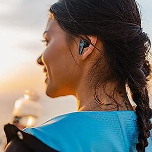Tone Cube Design Wireless Headphones, Wireless Bluetooth Earbuds,Sport Earbuds,Bluetooth 5.3 Clip-on Earphones,Premium Sound, Noise Cancelling, 30 Hours Playtime with Case for Android iOS (Blue)