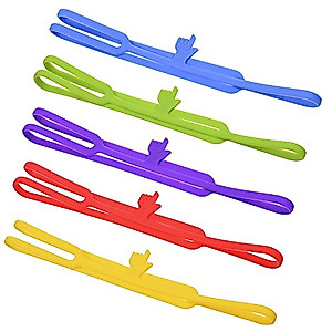TEKEFT 7 pcs Finger Pointer Bookmark Elastic Book Mark Strap - Random Color- (7 Color)