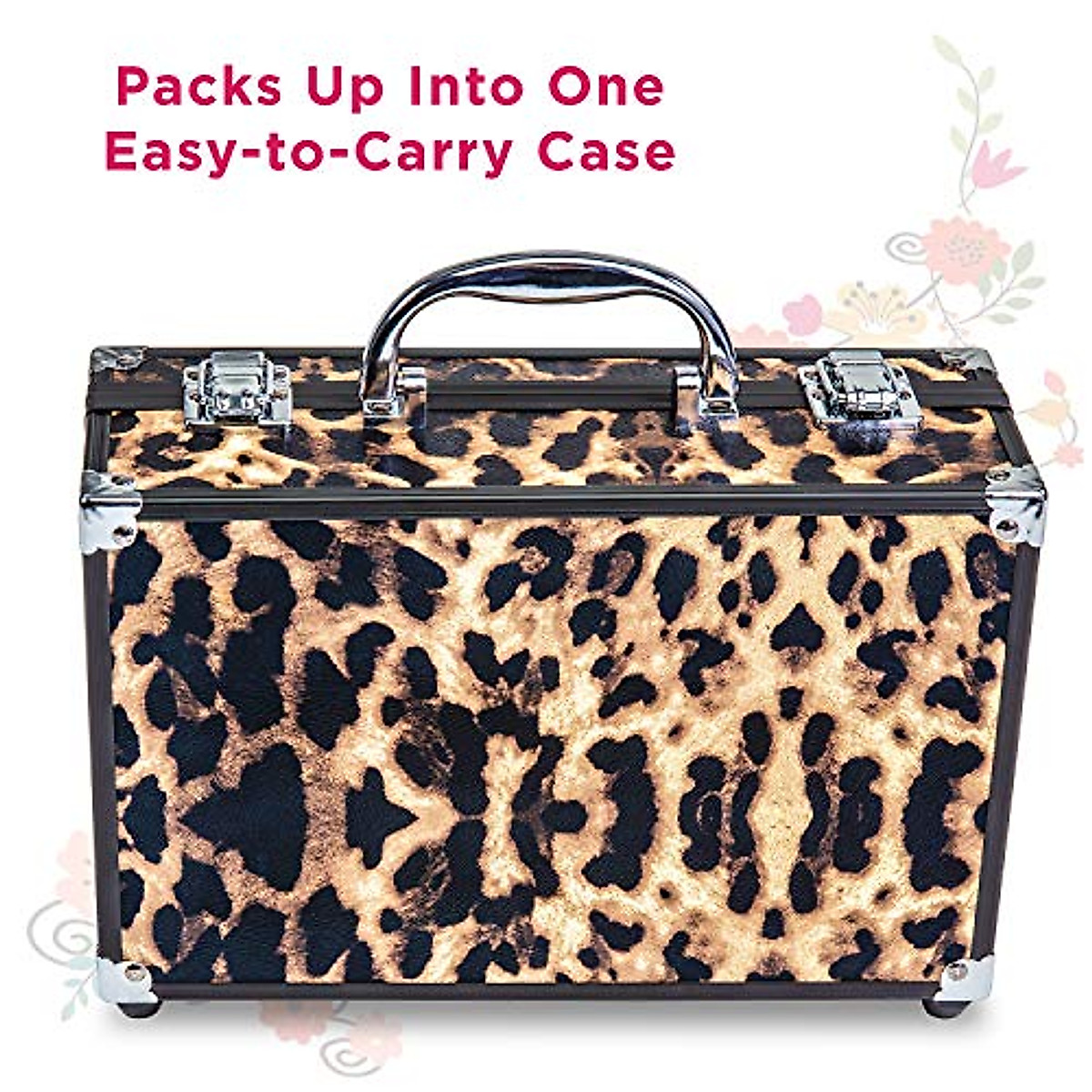 Vokai Makeup Kit Gift Set – 79 Piece - 32 Eye Shadows, 2 Blushes, 2 Lip Glosses, 2 Lipsticks, 2 Eye Liner Pencils, 1 Lip Liner Pencil, 1 Mascara - Case with Carrying Handle