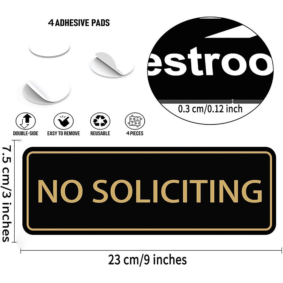 Apartment For Rent Sign For House (With Strong Adhesive Tape), 3" X 9" Premium Durable For Home & Office,Acrylic Signs For Front Door/Wall/Window, Clear And Easy To Read