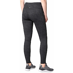 Mondetta Womens Midweight Brushed Jacquard Legging (Large, Black Combo)