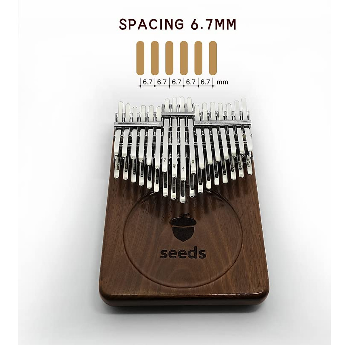 Seeds Kalimba 34 Key Chromatic Thumb Piano Pisces C-Tuned,Double Layer Flat Board Black Walnut Musical Instruments Gift Idea for Children Adults Beginners and Professionals