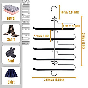 Heavy Duty Pants Skirt Hangers Sapce Saving,Shorts Hanger with Non Slip Adjustable Clips,Durable Trouser Hangers for Jeans, Slacks -8 Pack