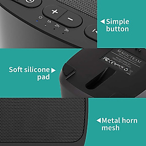 Magicteam Sleep Sound White Noise Machine with 40 Natural Soothing Sounds and Memory Function 32 Levels of Volume Powered by AC or USB and Sleep Timer Sound Therapy for Baby Kids Adults (B-Black)