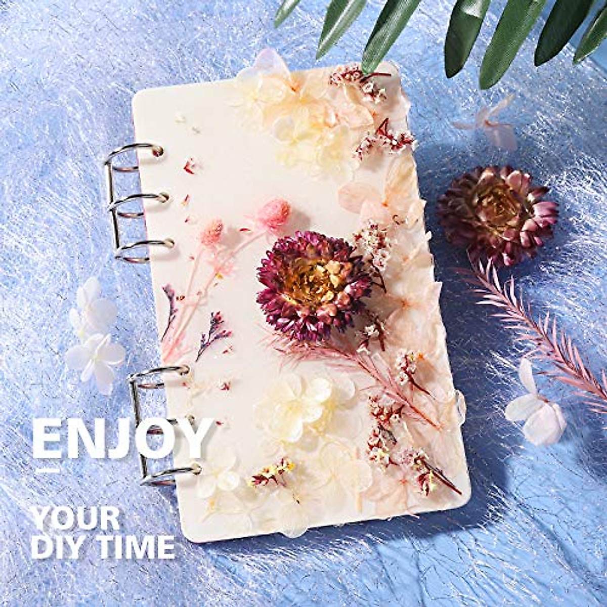 3Pcs Notebook Cover Resin Casting Molds for A5 A6 A7, LEOBRO Notebook Cover Silicone Molds, Resin Notebook Molds, Silicone Resin Molds for Notebook Epoxy Resin DIY, with Book Rings, Tweezers, Spoons