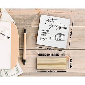 ANIANG Wedding Guest Book Desk Decor, Photo Guest Book Sign Wood Plaque, Wedding Guest Book Sign, Wedding Guest Book Sign Wooden Plaque with Wood Stand for Wedding Reception Table Decor