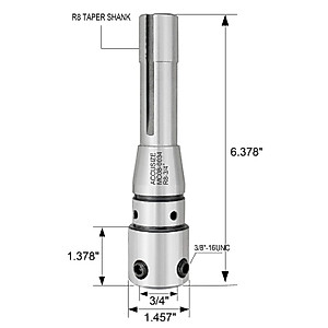 Accusize Industrial Tools R8 to 3/4'' Weldon Shank Arbor Adapter, Compatible with Annular Cutters for Bridgeport Milling Machines, Durable Construction, MC08-0034