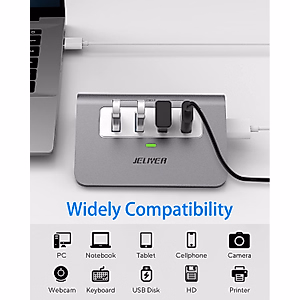 USB 3.0 Hub, 4 Ports USB Hub 5Gbps Multi USB Port Expander USB Extender Aluminum USB Splitter with 3.3ft Cable,USB Multiport Adapter for Laptop,PC,Desktop,Mouse,Keyboard,PC USB A Device