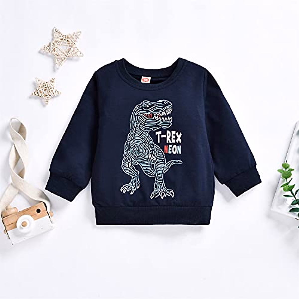 HIHA Dinosaur Outfits Boys 12-18 Months T-Rex Dinosaur Clothes Toddler Boy Sweatsuit Long Sleeve Navy Sweatshirts Grey Jogger Pants Set Little Boys Fall Winter Outfits(Gray, 12-18 Months)