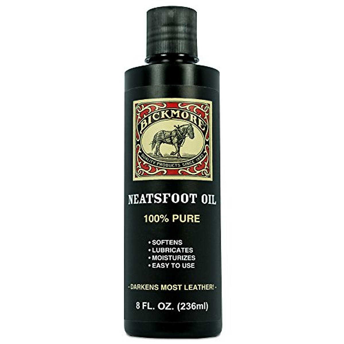 Bickmore 100% Pure Neatsfoot Oil 8 oz - Leather Conditioner and Wood Finish - Works Great on Leather Boots, Shoes, Baseball Gloves, Saddles, Harnesses & Other Horse Tack