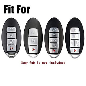 Coolbestda Plating TPU Fob Cover Case Pouch for 2017 2018 2019 2020 2021 Nissan Altima Sedan Pathfinder Rogue Armada Murano Maxima Infiniti Qx60 Qx80 Q60 Full Protector Key Remote Bag