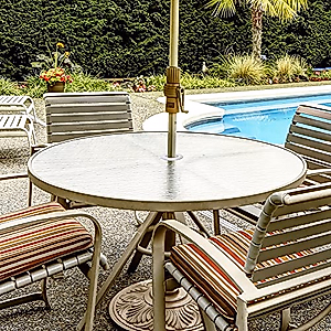 Outus 2 Pieces Patio Table Umbrella Hole Ring Umbrella Cone Wedge Plug Umbrella Stabilizer Sleeve for 2 to 2.5 Inch Patio Table Hole and 1.5 Inch Pool Umbrella Adapter(Transparent)