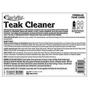 STAR BRITE Premium Teak Cleaner - Restore, Renew & Refresh Old Weathered Gray Teak Furniture & Other Fine Woods - Step 1 - 1 GAL (081400N)