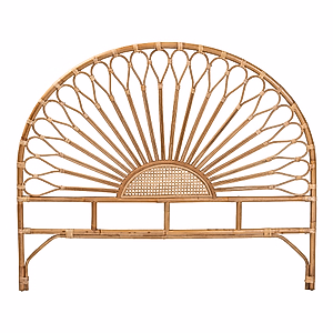 Baxton Studio Perenna Natural Rattan Standalone Headboard, Queen