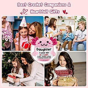 WEYON Daughter Gifts from Mom Dad, Mini Crochet Axolotl for Year Old Little Girl Kid from Mother Father, Best for Birthday, Christmas Stocking Stuffers, Easter & Valentines, Teen Girls Teenage Gifts
