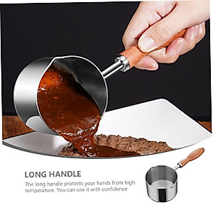 FELTECHELECTR Oil Pan Mini Candy Mini Heater Stainless Steel Saucepan Steaming Pot Candle Making Pot Chocolate Melting Pot Oil Pots for Cooking Deepen Pot Soup Pan Coffee Cheese Cooking Pot