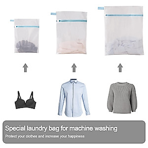 Polecasa Lead-free Premium Soft Fine Mesh Laundry Bags with Sturdy Zipper for Delicates - 3 Pack Durable Laundry Wash Bags - Protect Clothes in Washing Machine - 1 Large, 1 Medium, 1 Small