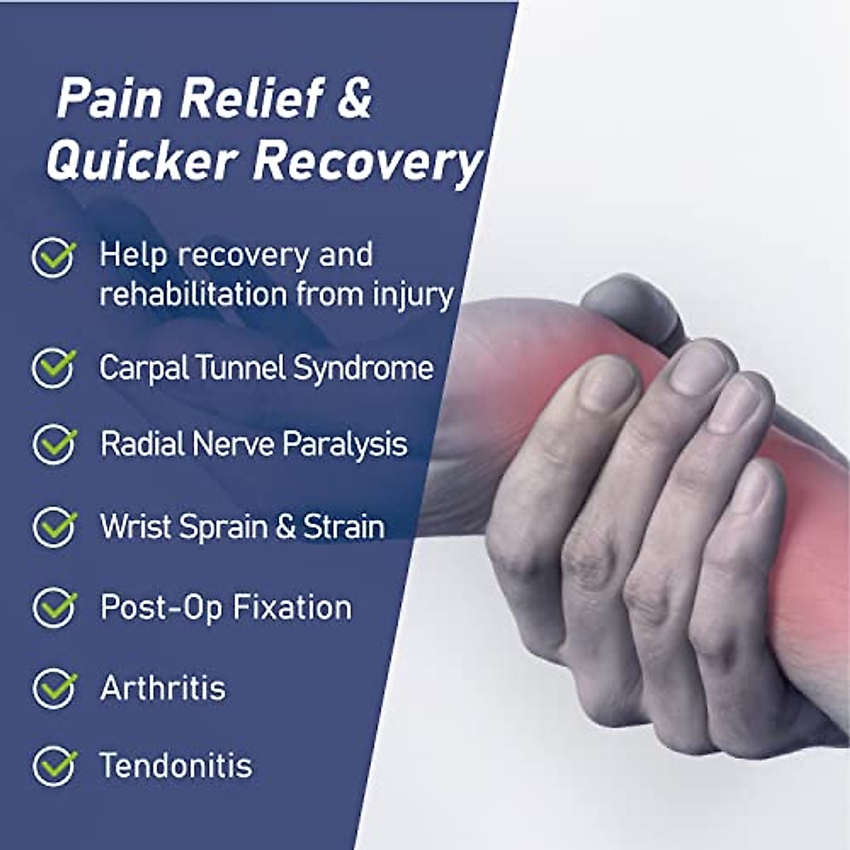 Comforband Deluxe Wrist Brace for Post-Op Wrist Stabilization - Left or Right Hand Breathable Wrist Splint Stabilizer for Carpal Tunnel Syndrome (CTS) Daily Support, Distal Radius Fractures (Broken Wrist) , Tendonitis, Arthritis, Wrist Sprains, Strains, W